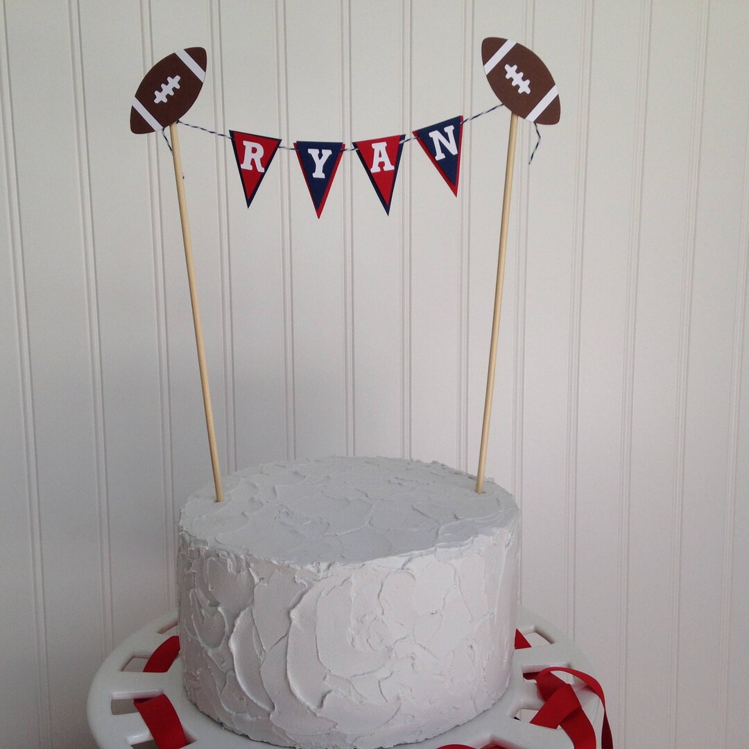 Personalized Football Cake Banner, Mini Bunting Cake Topper - Etsy