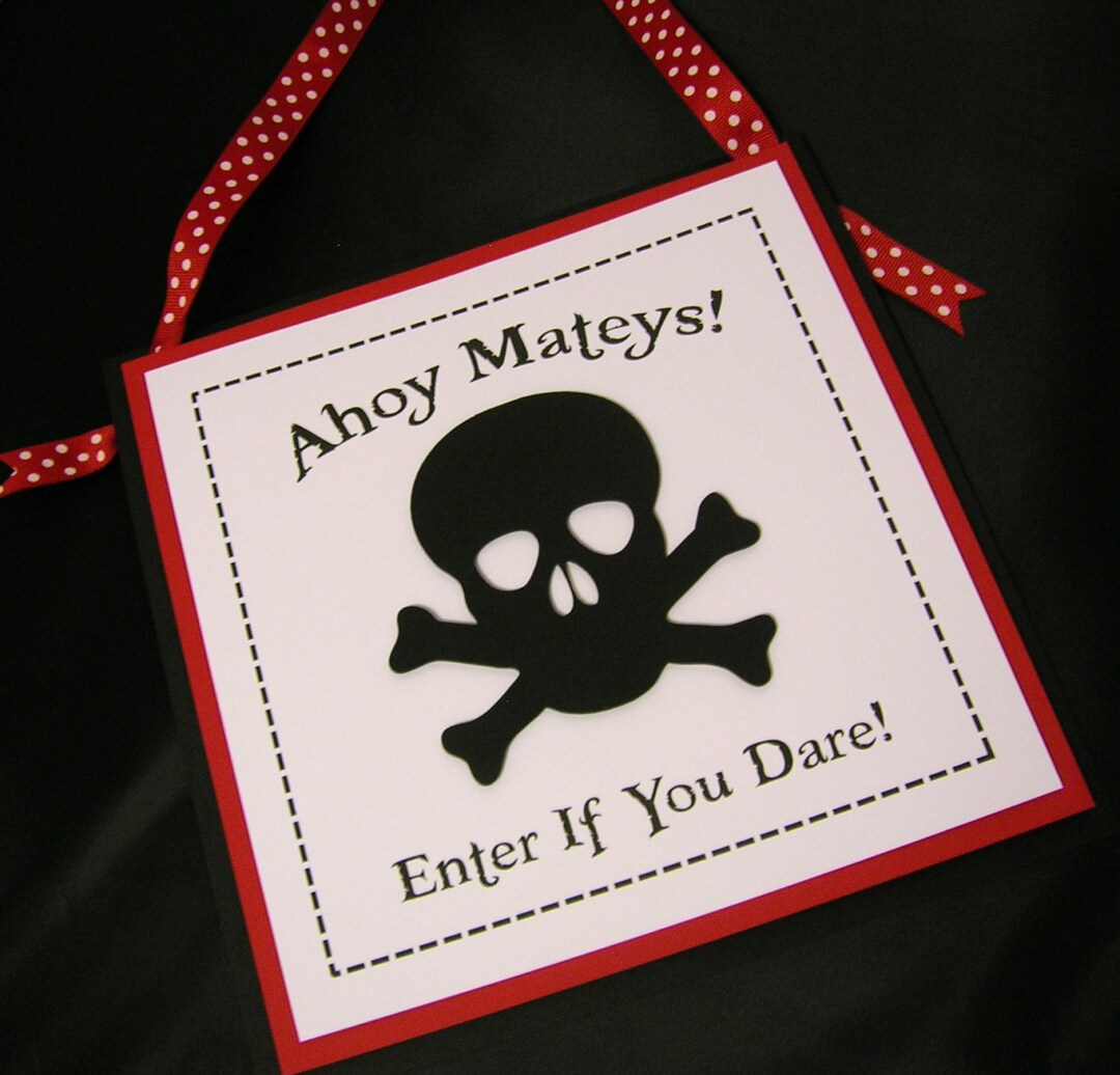 Pirate Birthday Party Door Sign - Etsy