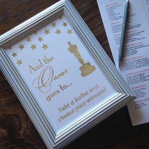 Awards Viewing Party Printable Table Sign 8 X 10, Oscar Party Buffet ...