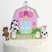 Pink Barn Cake Topper, Personalized, With Farm Animals for Barnyard ...