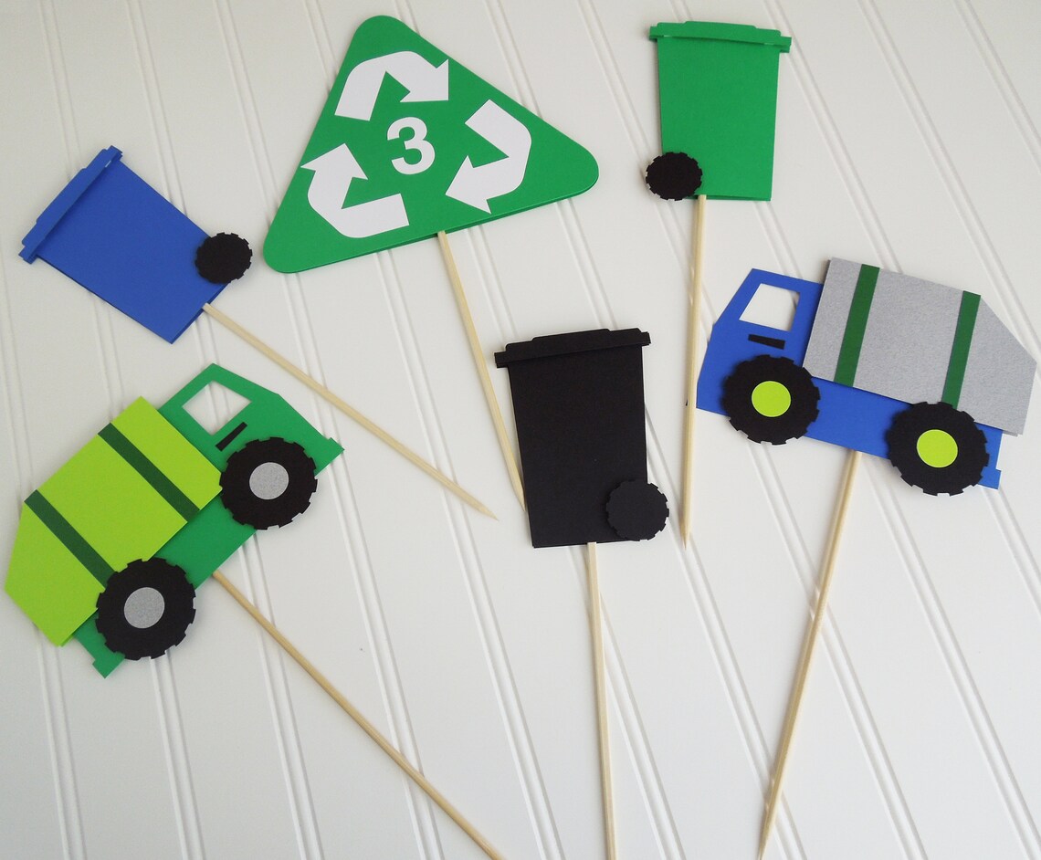 Garbage Truck Centerpiece Set, Trash Truck Table Decor - Etsy