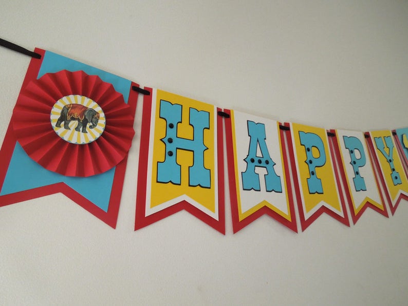 Vintage Circus Birthday Banner Carnival Birthday Banner - Etsy