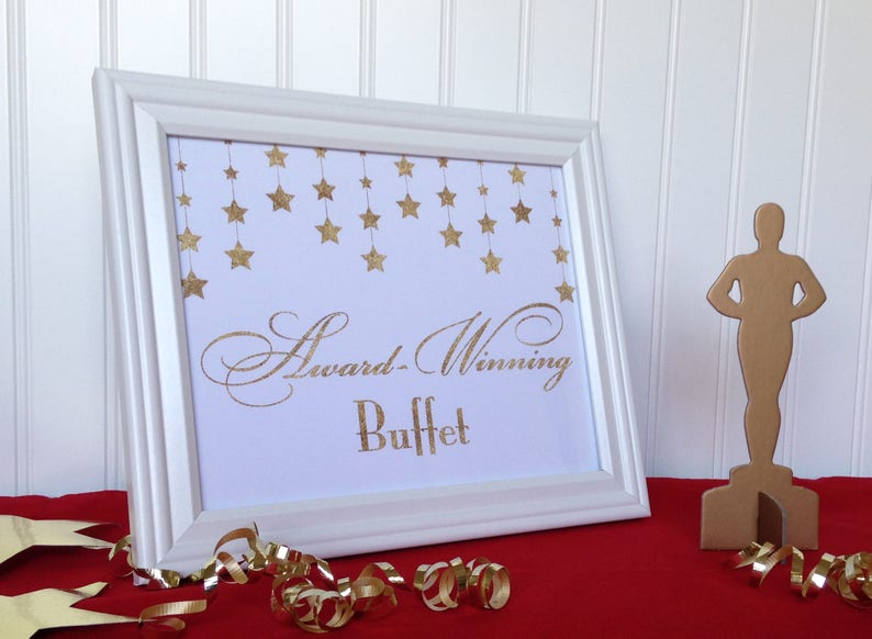Awards Viewing Party Printable Table Sign 8 x 10 Oscar Party | Etsy