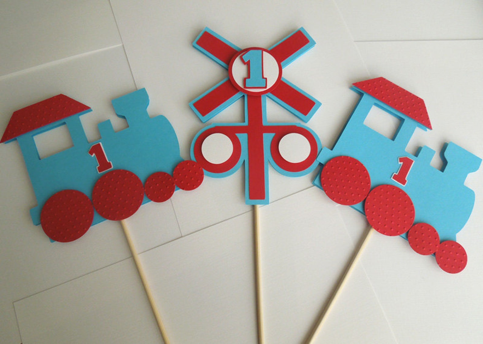 Train Centerpiece Set Train Birthday Party Table Decor Choo | Etsy