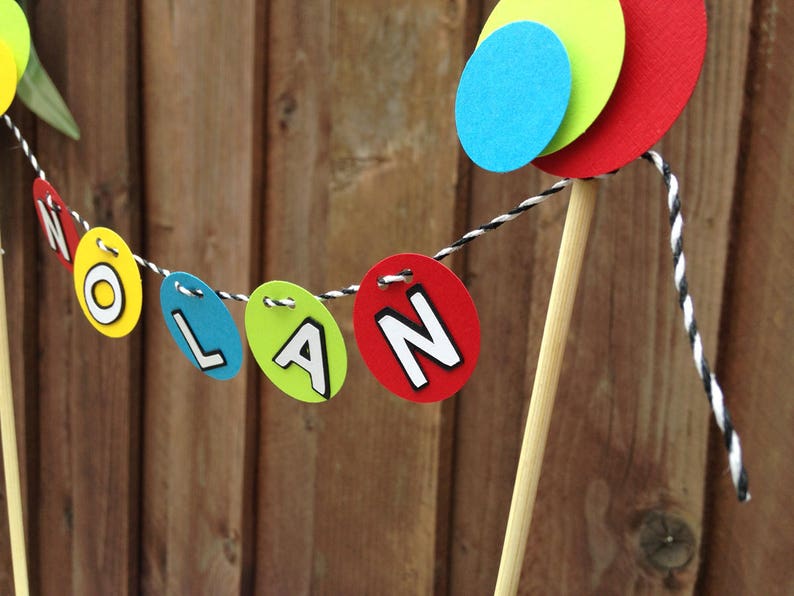 Bouncy Ball Party Cake Topper Mini Cake Banner Bunting | Etsy