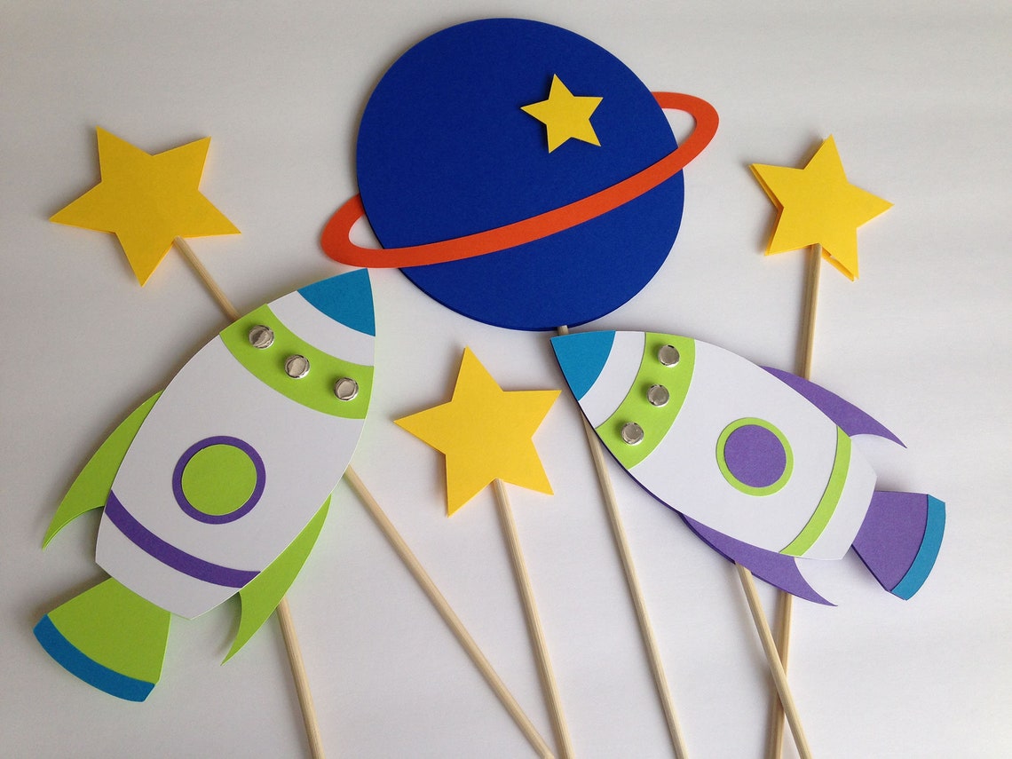 Rocket Ship Centerpiece Set - Etsy