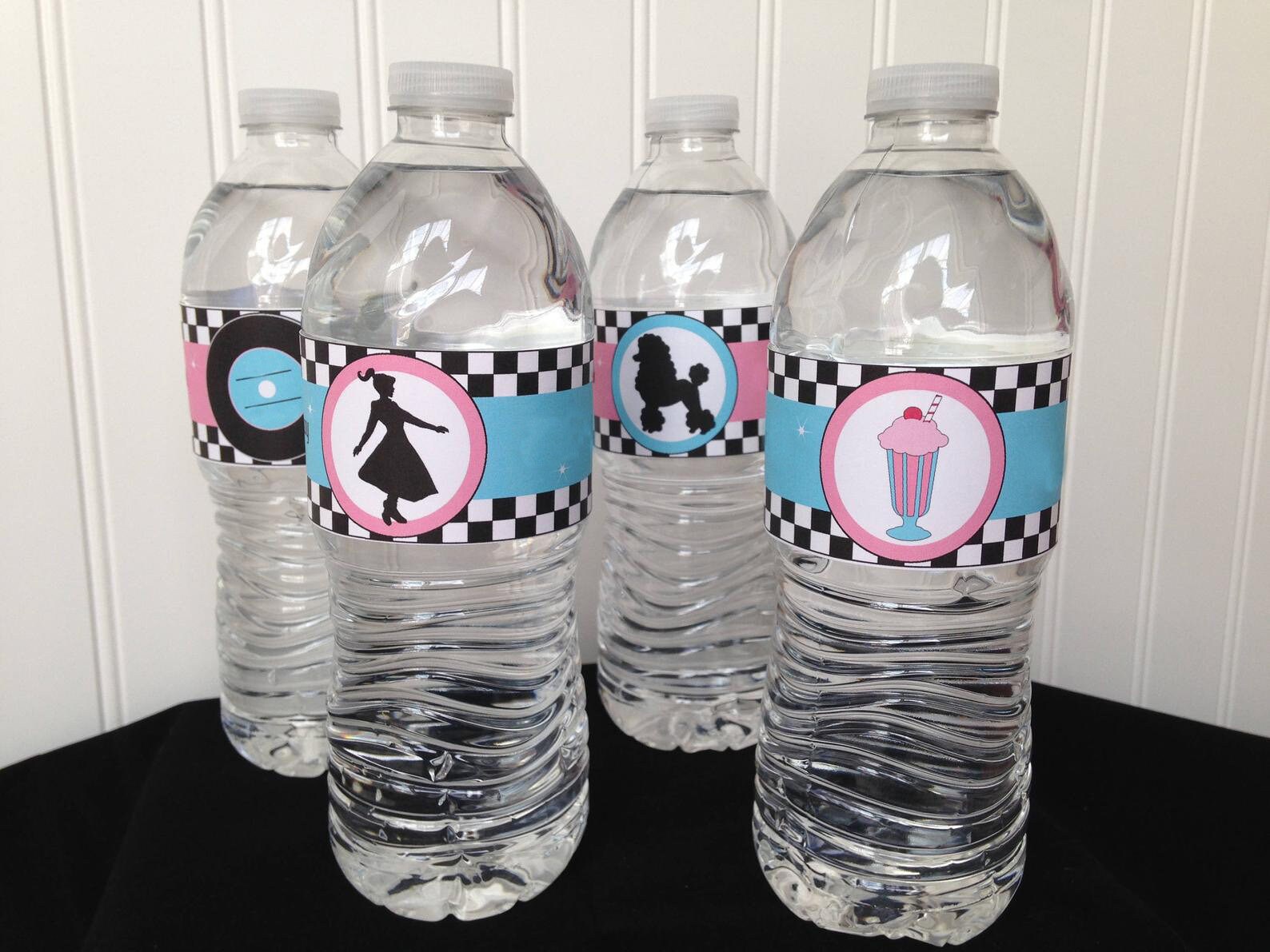 Sock Hop Water Bottle Label, DIY Printable File - Etsy