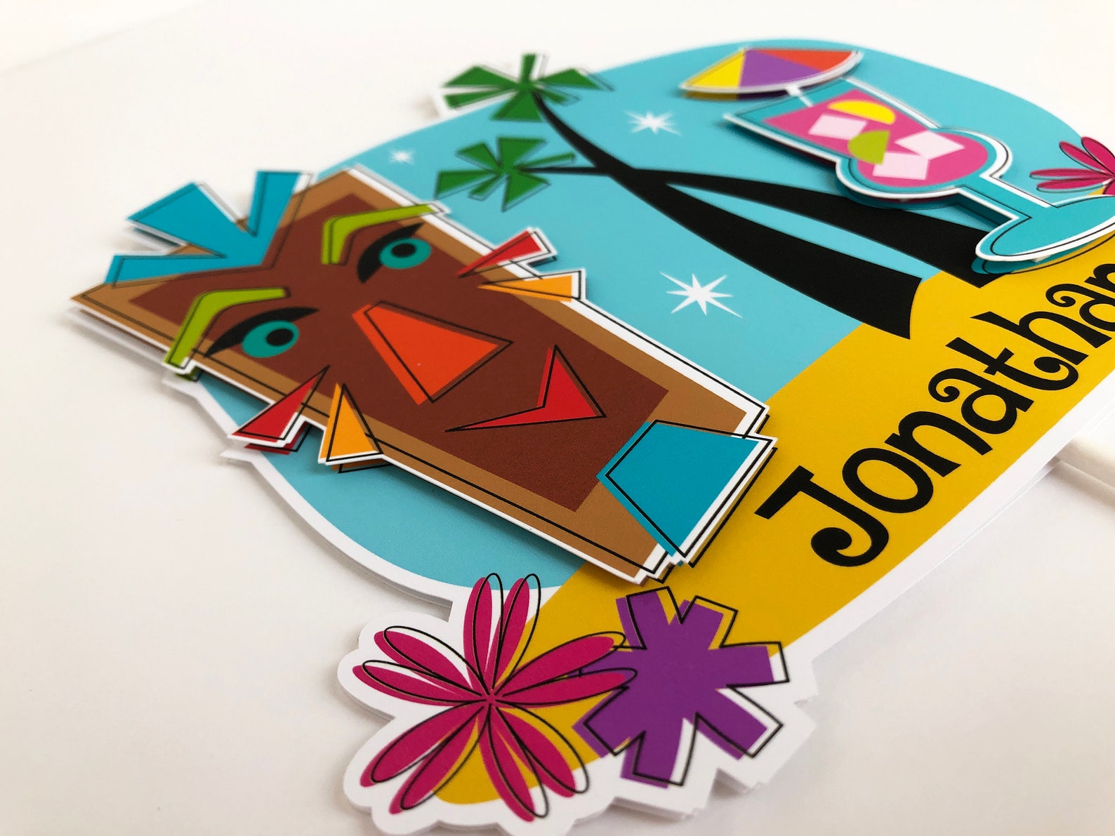 Retro Tiki Cake Topper Personalized Tiki Cake Topper - Etsy