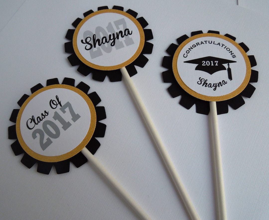 Graduation Cupcake Toppers, Personalized Set of 12 - Etsy
