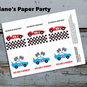 Printable Race Car Valentine Tags, Printable Valentines for Kids - Etsy