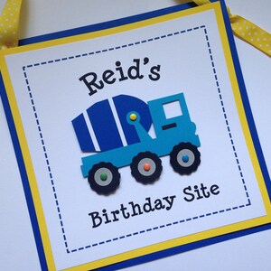Cement Mixer Construction Sign for Construction Trucks Birthday Party ...