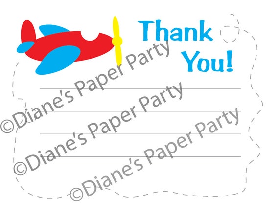 Printable Airplane Thank You Card DIY Digital Thank You Card - Etsy