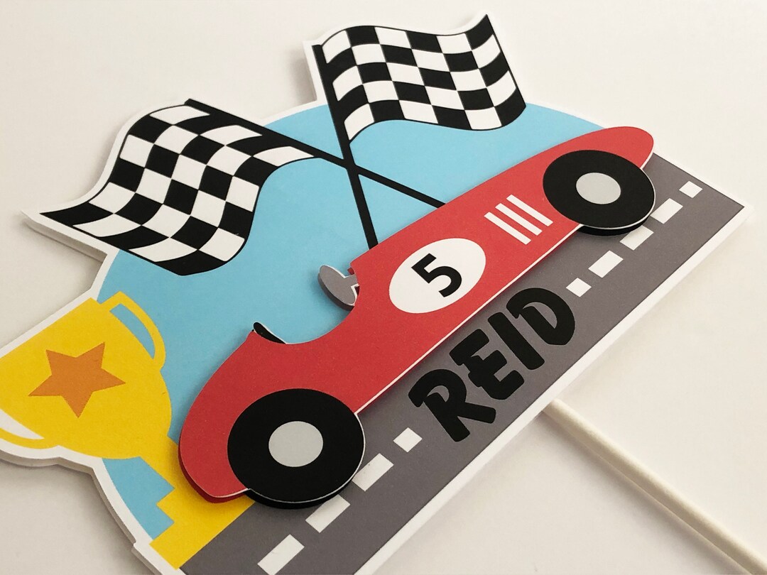Retro Race Car Cake Topper Personalized - Etsy