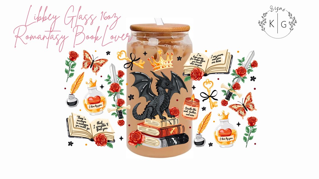 Romantasy Book Lover Libbey 16oz Glass - Etsy