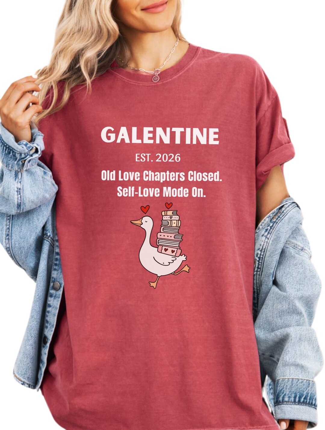Galentine Goose Shirt, Self Love Graphic Tee, Old Love Chapters Closed ...
