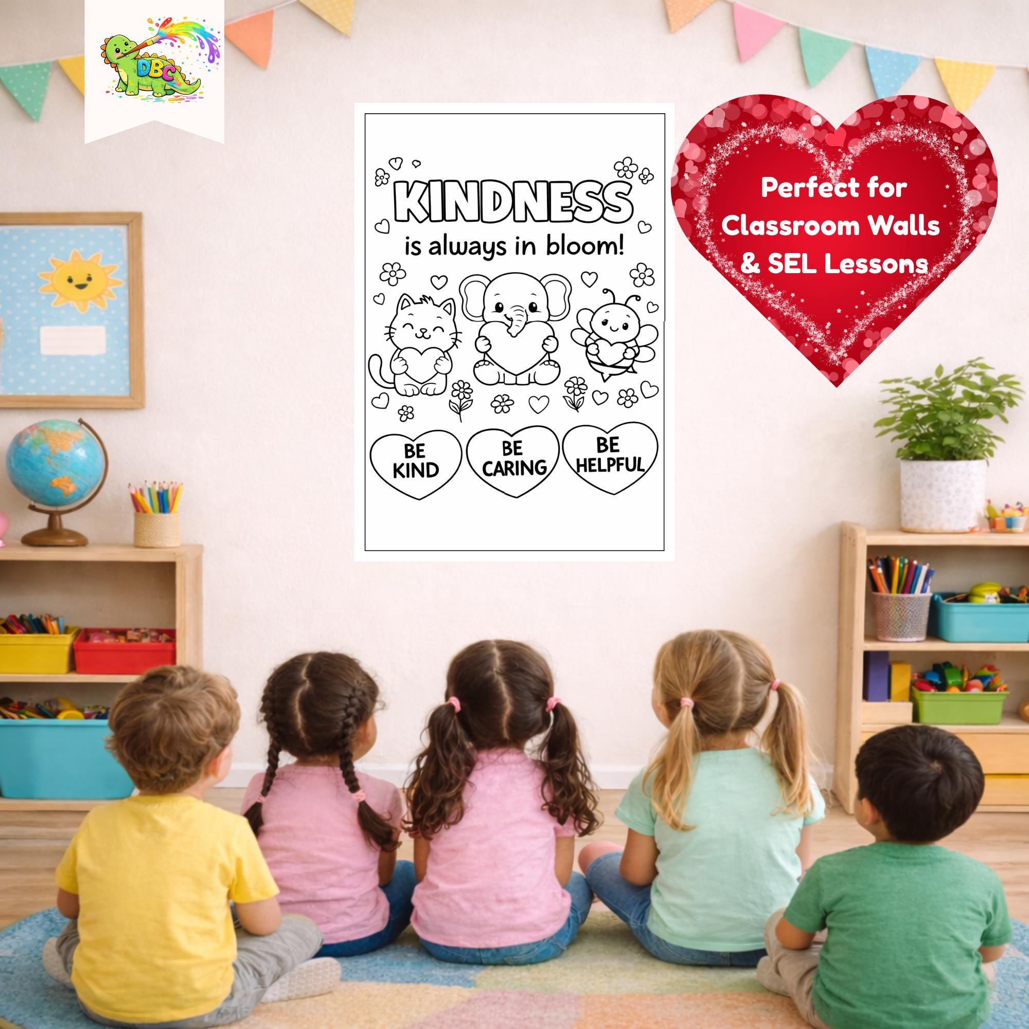 Kindness Classroom Poster & Coloring Page | SEL Printable for Kids ...