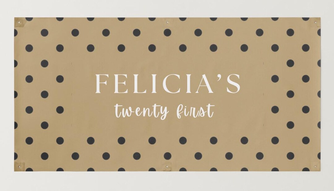 Black Polka Dot Birthday Banner Template! - Etsy