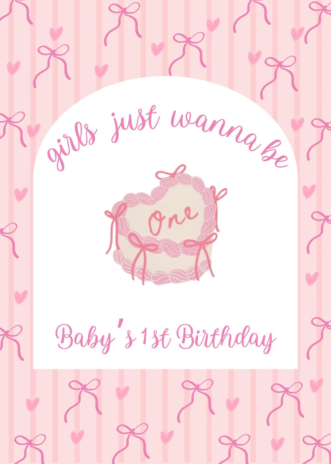 Girls Just Wanna Be ONE Invitation Digital Template! - Etsy