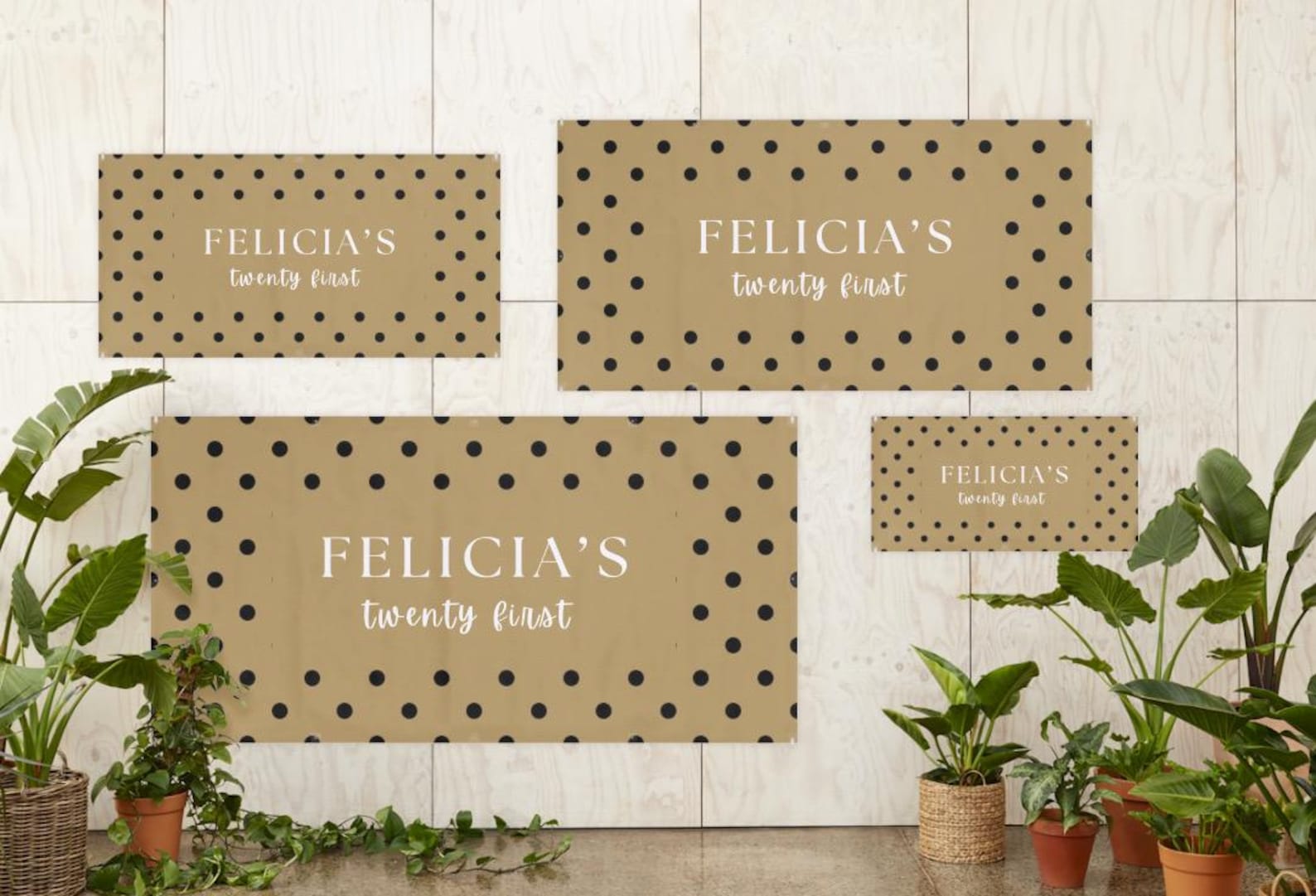 Black Polka Dot Birthday Banner Template! - Etsy