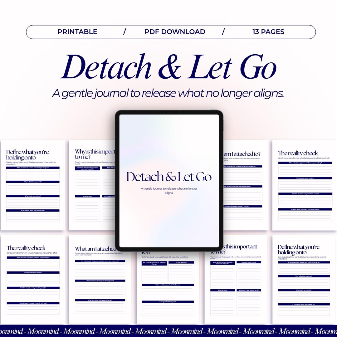 Letting Go Journal Guided Prompts Emotional Healing Overthinking Relief ...