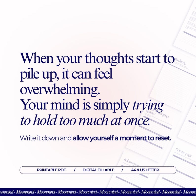 Brain Dump Journal Pages for Overthinking Mental Clarity Anxiety Relief ...