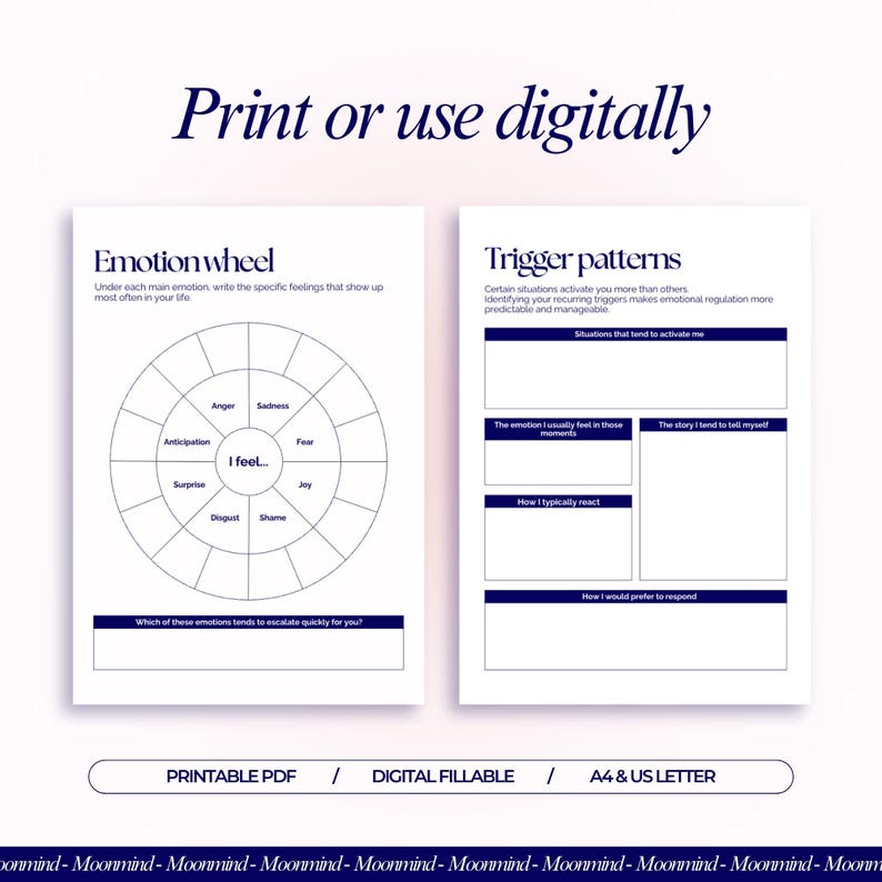 Emotional Regulation Workbook Printable for Anxiety-stress Trigger ...