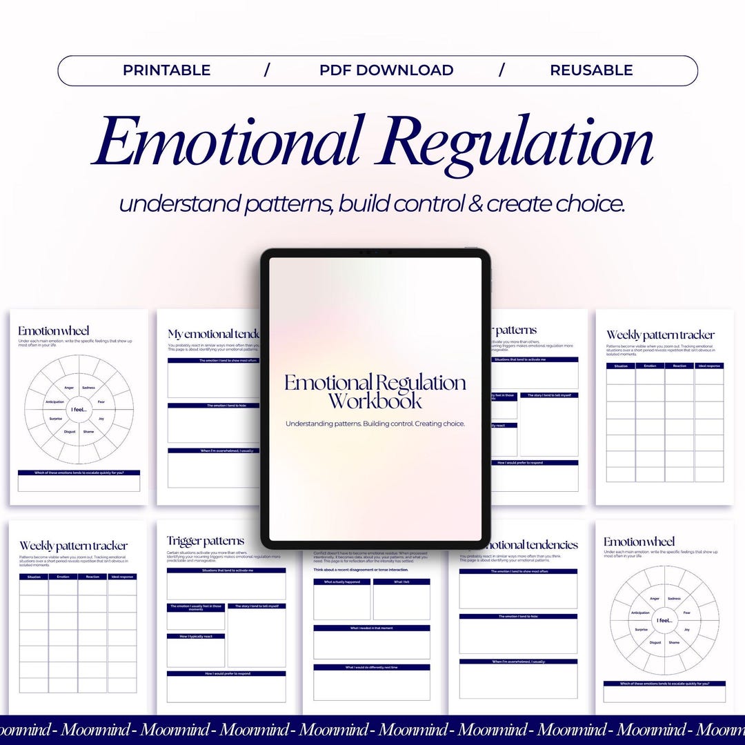 Emotional Regulation Workbook Printable for Anxiety-stress Trigger ...