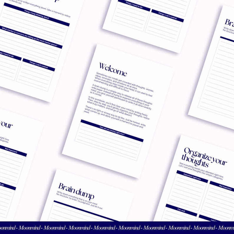 Brain Dump Journal Pages for Overthinking Mental Clarity Anxiety Relief ...