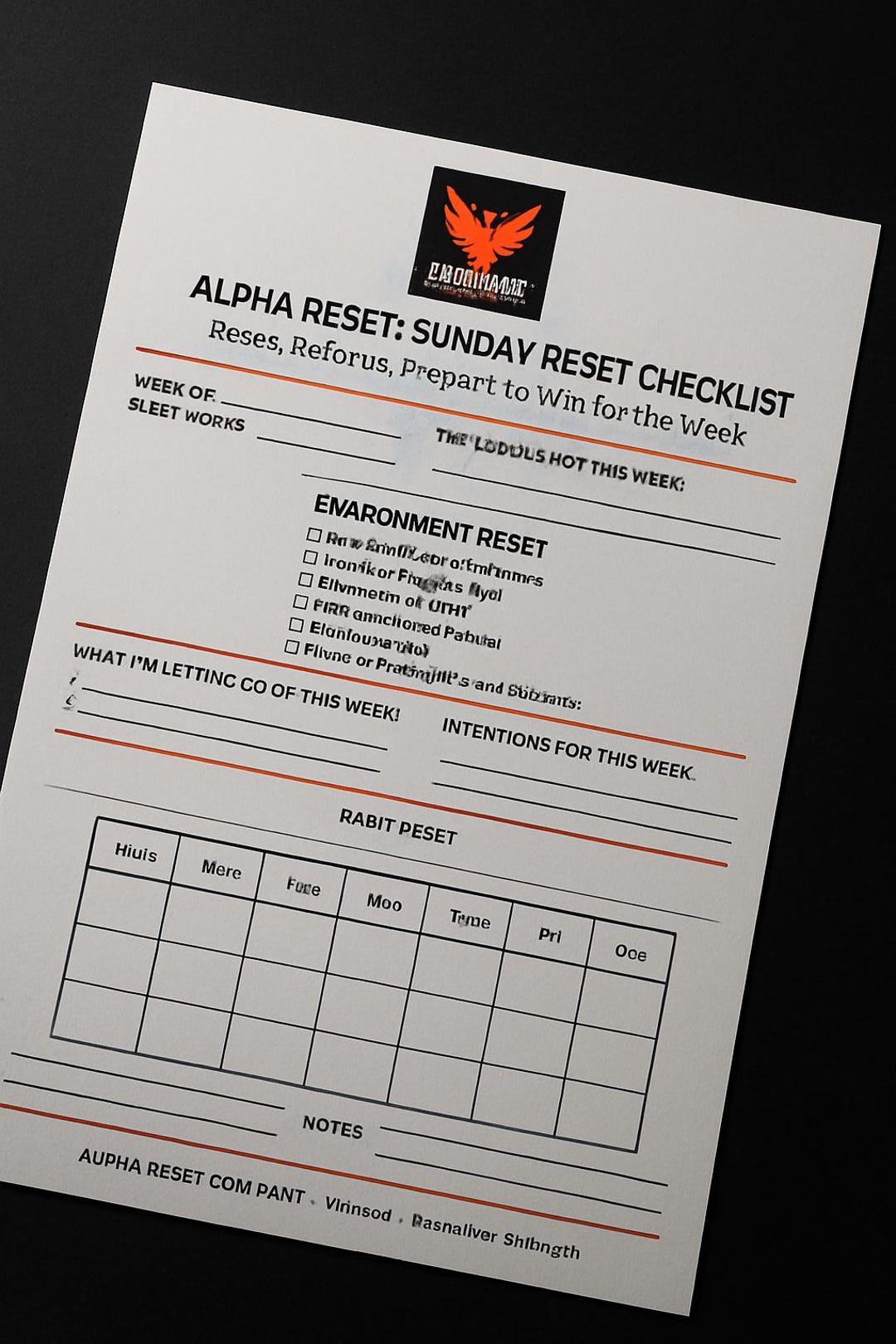 Sunday Reset Checklist, Weekly Reset Planner, Habit Tracker Printable ...