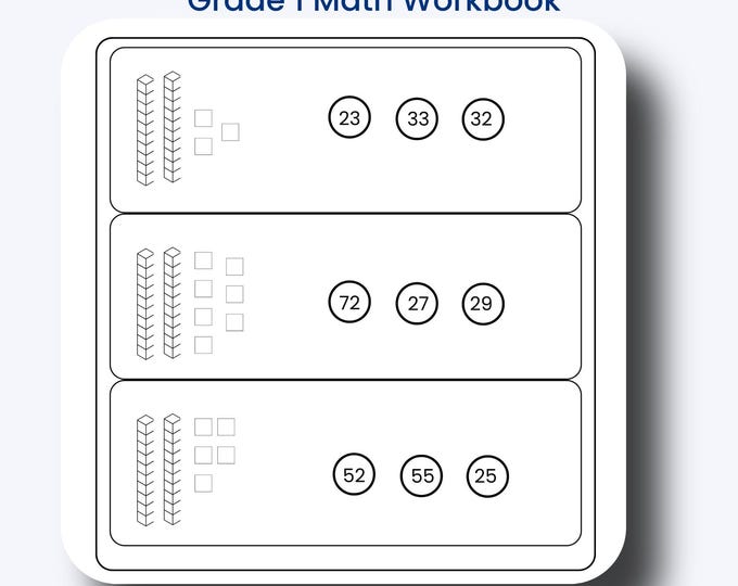 Grade 1 Place Value Workbook | Tens and Ones, Base Ten Blocks (PDF ...