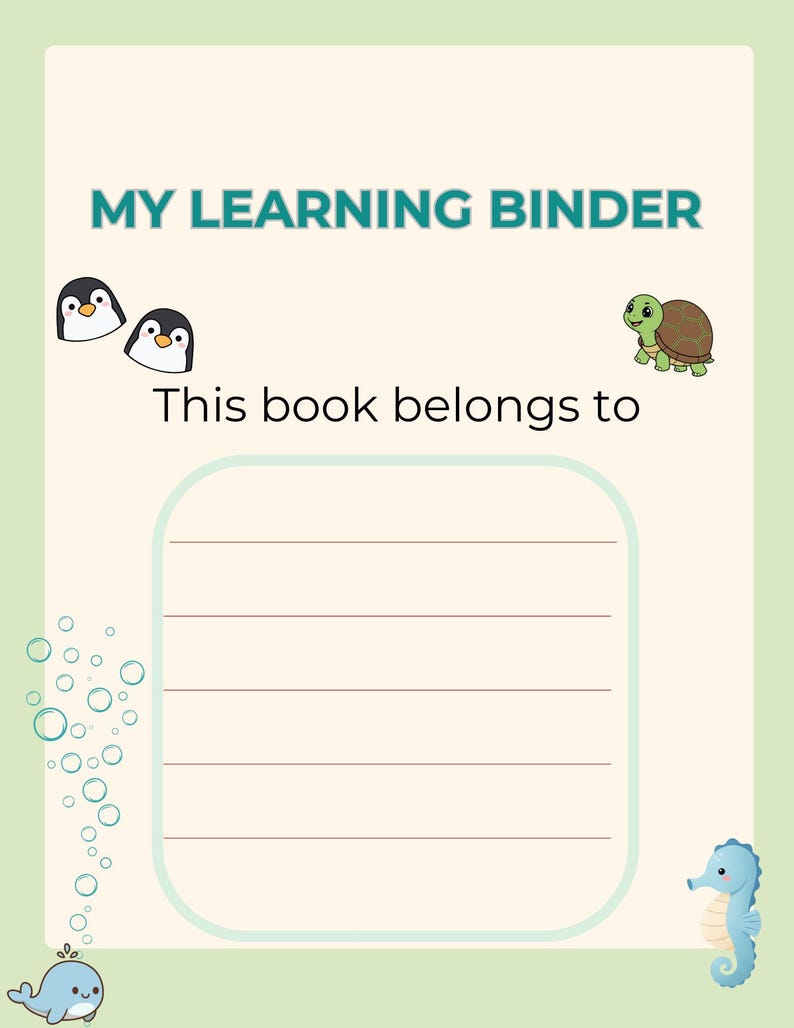 Early Learning Printable Binder for Preschoolers - Etsy