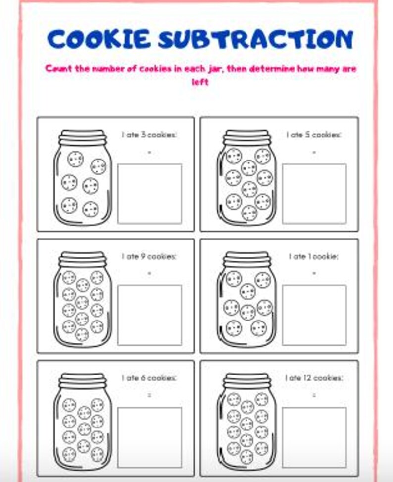 Kindergarten Simple Subtraction Worksheets | Visual & No-regrouping ...