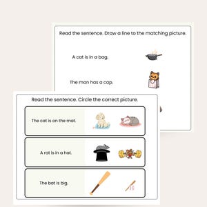 CVC Sentence Reading Worksheets | Kindergarten Phonics Practice (PDF ...