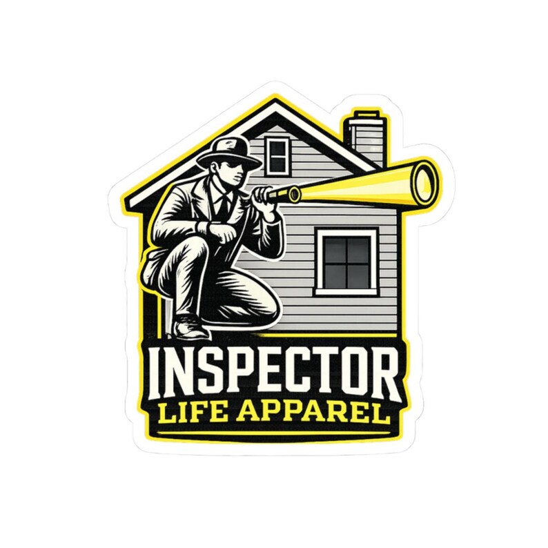 Inspector With Flashlight Kiss-cut Sticker | Home Inspector Logo, Vinyl ...