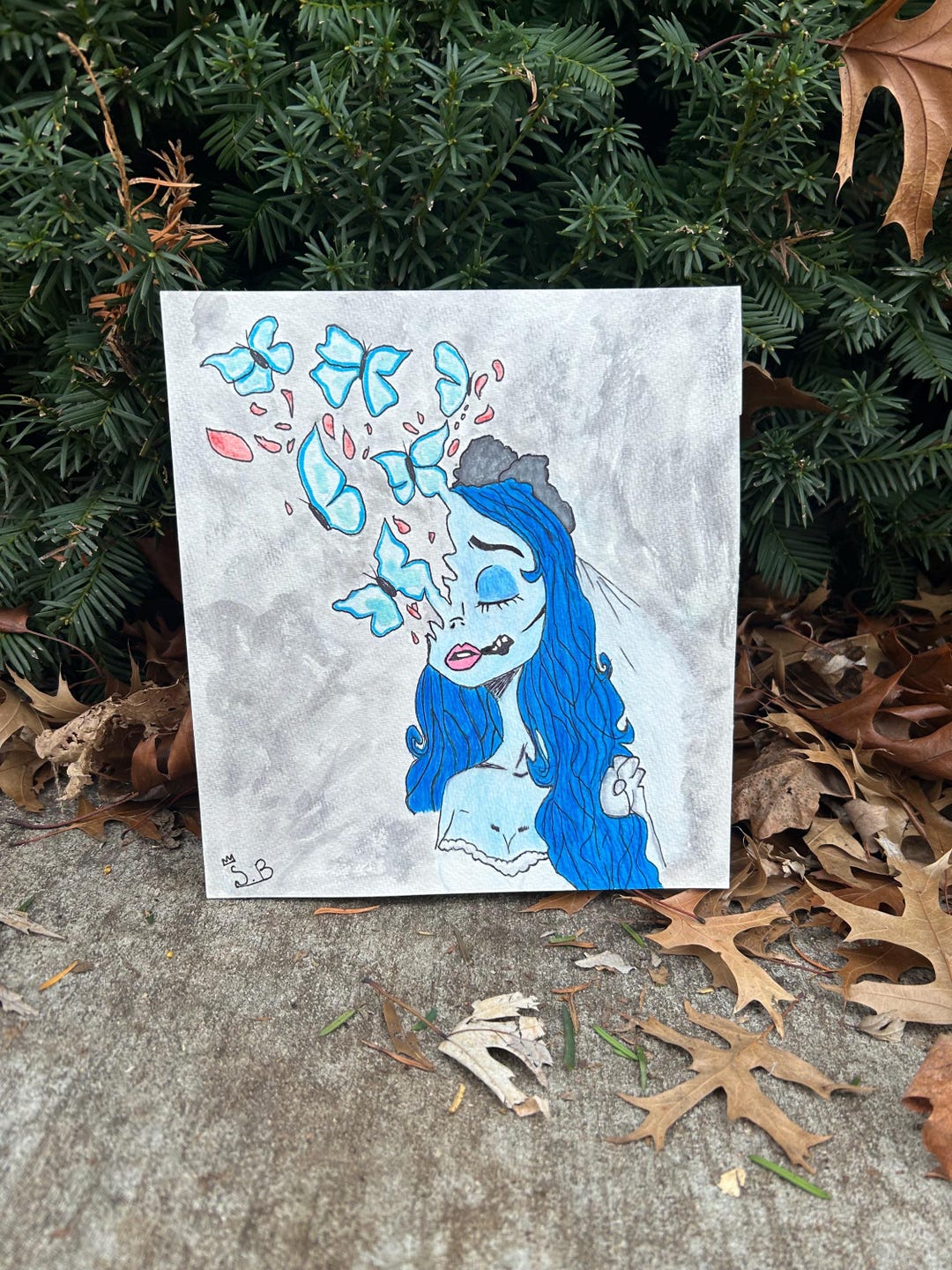 Corpse Bride Emily Watercolor Painting - Etsy
