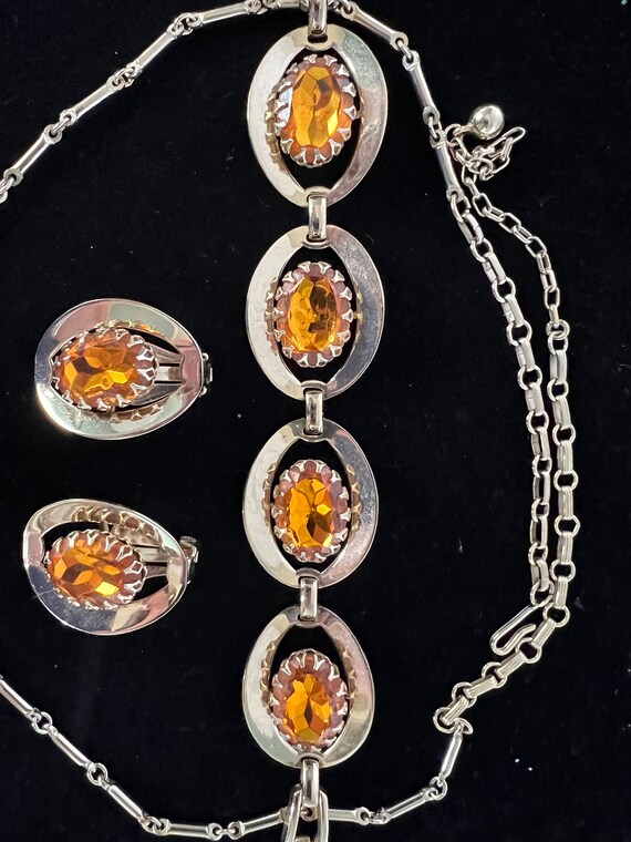 Sarah Coventry 1956 parure “Amber Glory” gold topaz r… - Gem