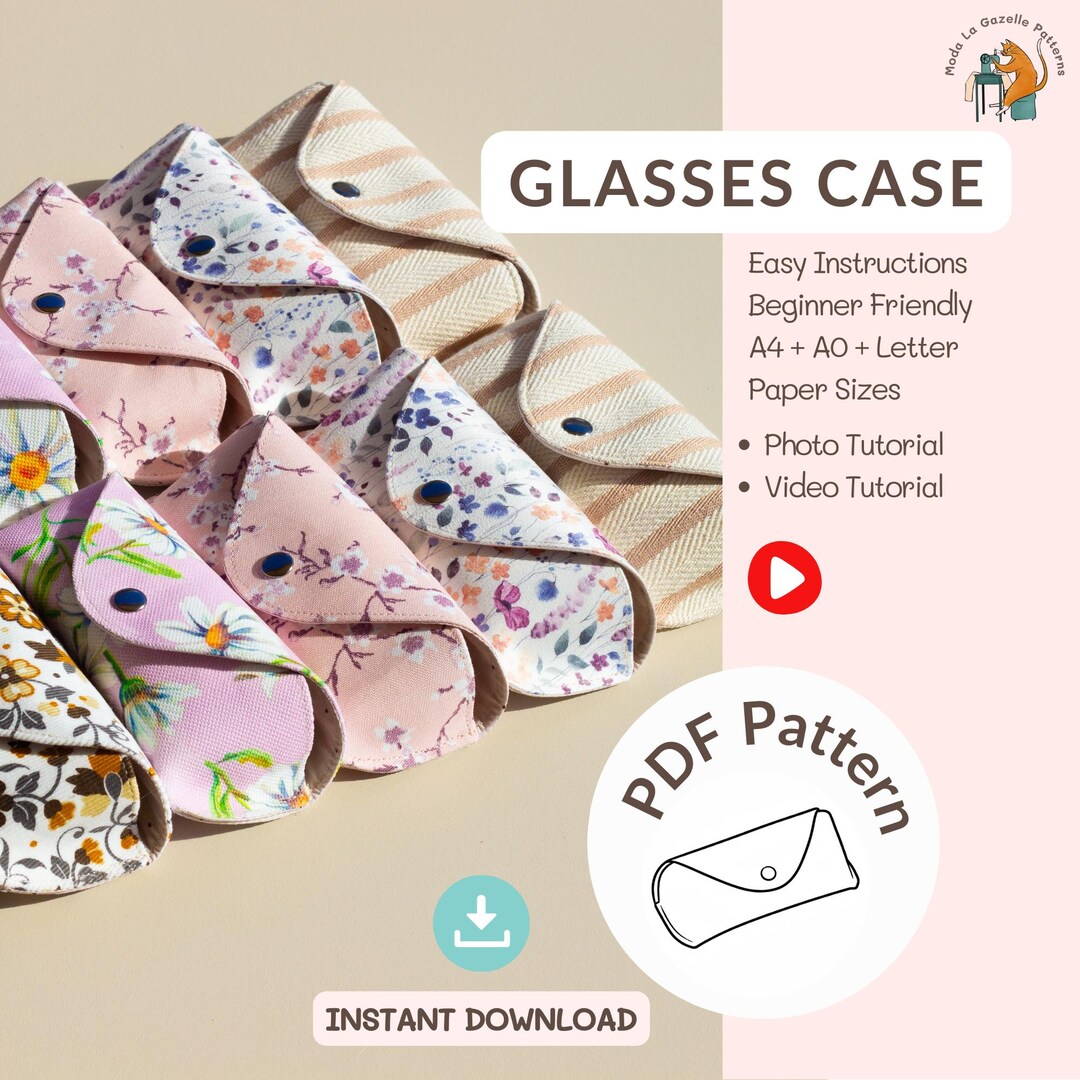 Glasses Case Sewing Pattern, Sunglasses Pouch, Beginner Friendly PDF - Etsy