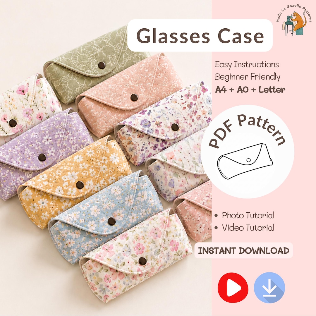 Glasses Case Sewing Pattern, Sunglasses Pouch, Beginner Friendly PDF - Etsy