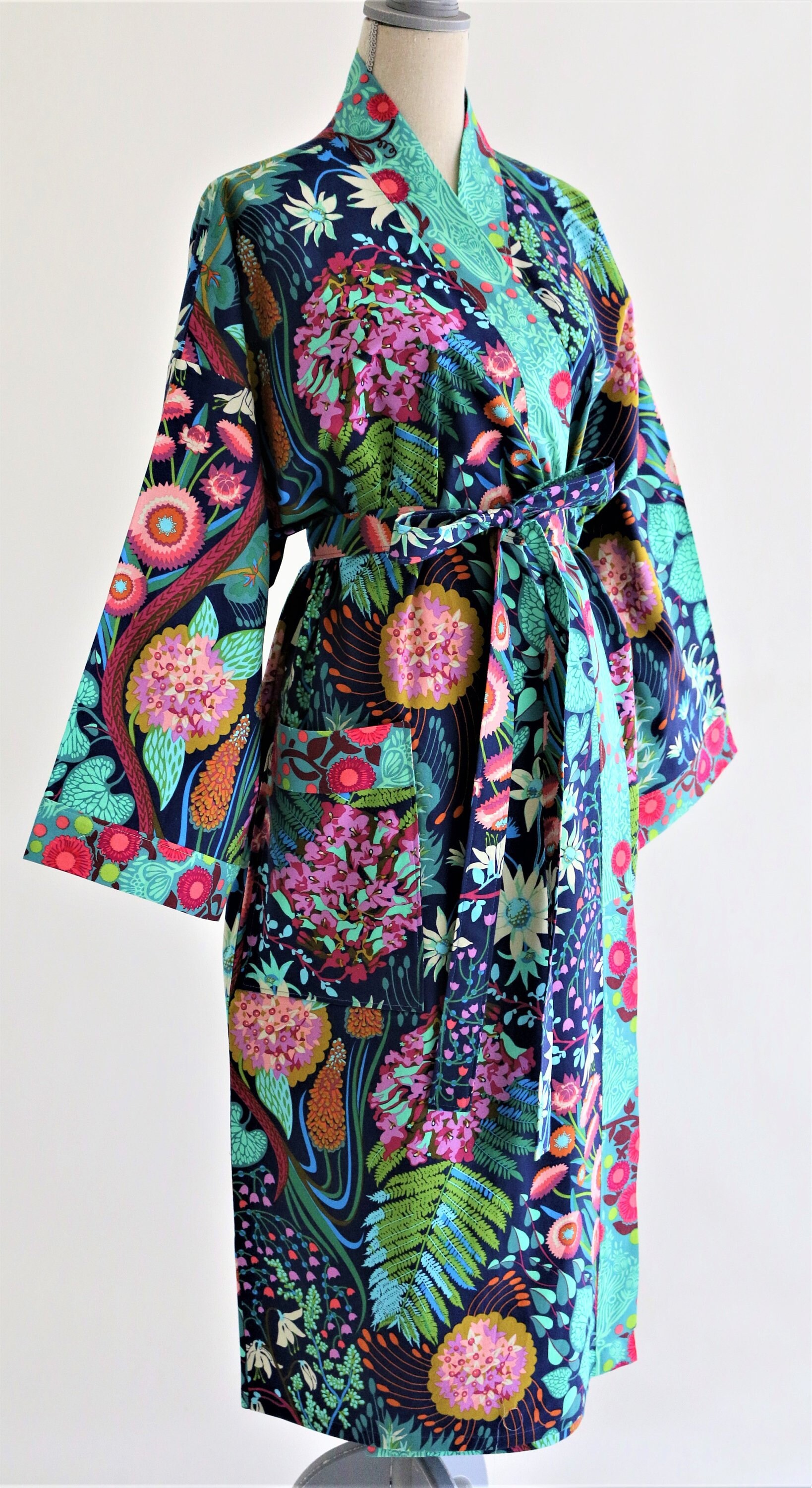 CUSTOM Luxury Kimono Robe GLISTEN COLOR Made to Order - Etsy