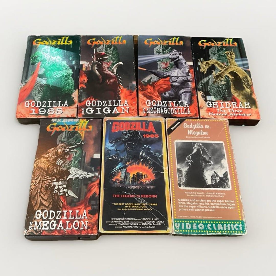 Godzilla VHS Lot of 8 Tested & Rewound – Mega/gigan/1985/ghidorah ...