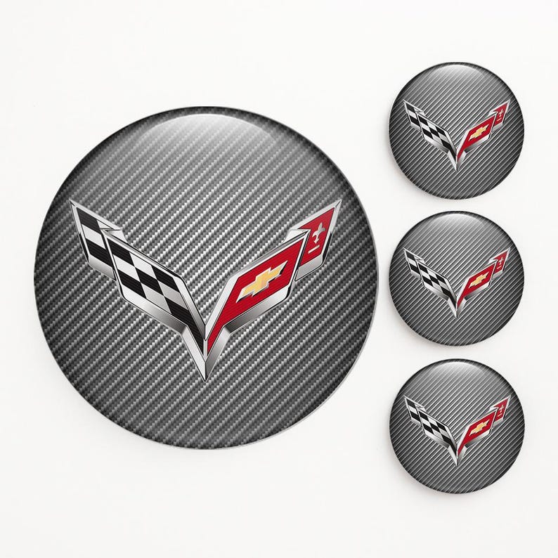 Corvette Wheel Center Cap Decals Rim Hub Logo Stickers Self-adhesive ...