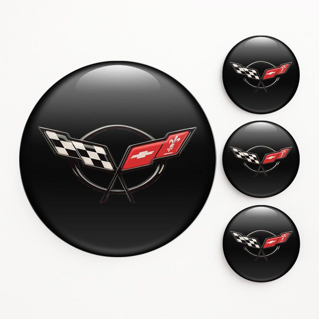 Corvette Wheel Center Cap Decals Rim Hub Logo Stickers Self-adhesive ...