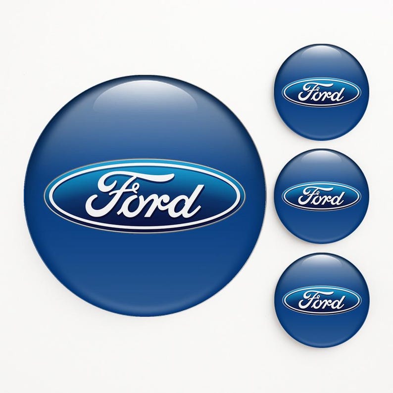 Set of 4 Ford Wheel Center Cap Decals Custom Rim Hub Logo Stickers Self ...