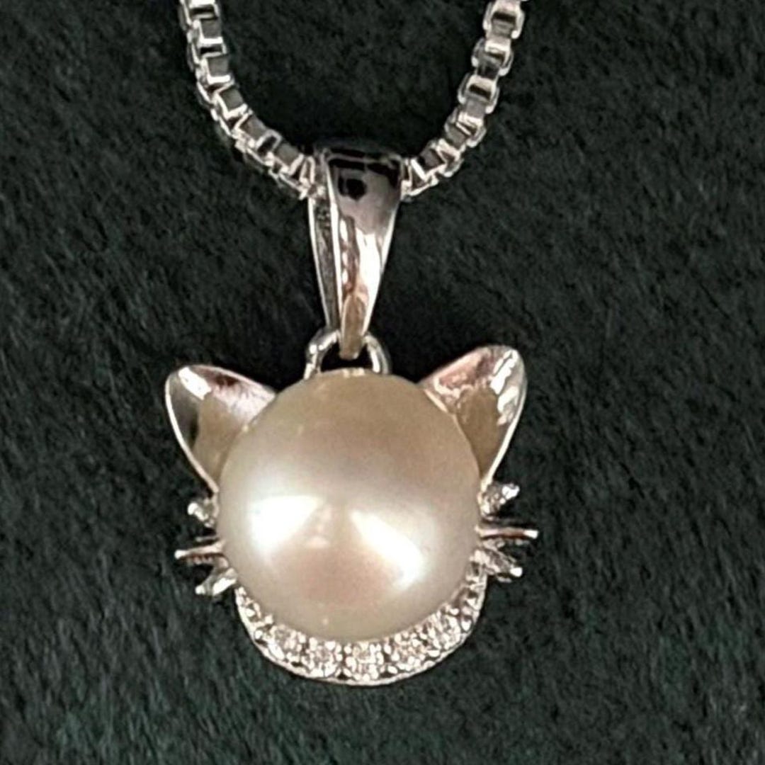 Hello - Akoya Pearl (white/cream) Cat Pendant/necklace – Sterling ...