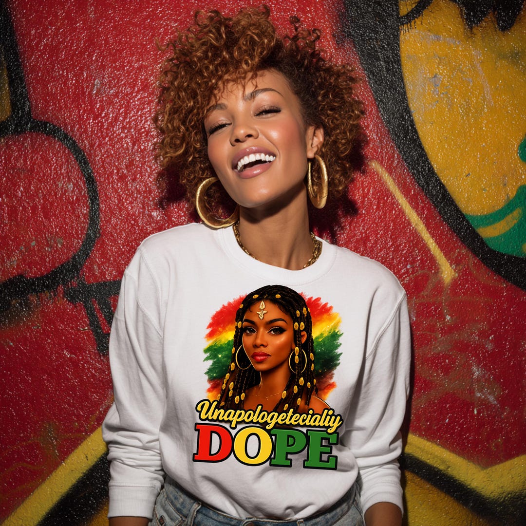 Unapologetically Dope Black Woman Locs PNG | Rasta Style Sublimation ...