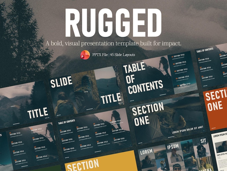 RUGGED – Visual Powerpoint Pitch Deck Template - Etsy