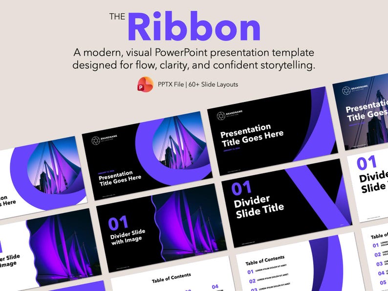 The Ribbon — A Flow-driven Powerpoint Presentation Template - Etsy