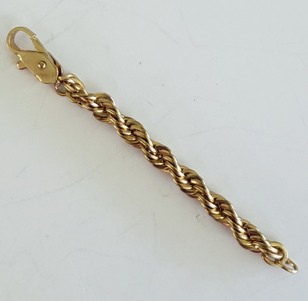 Vintage Gold Tone French Rope 4mm Wide Chain Necklace Extender 2-1/2 ...