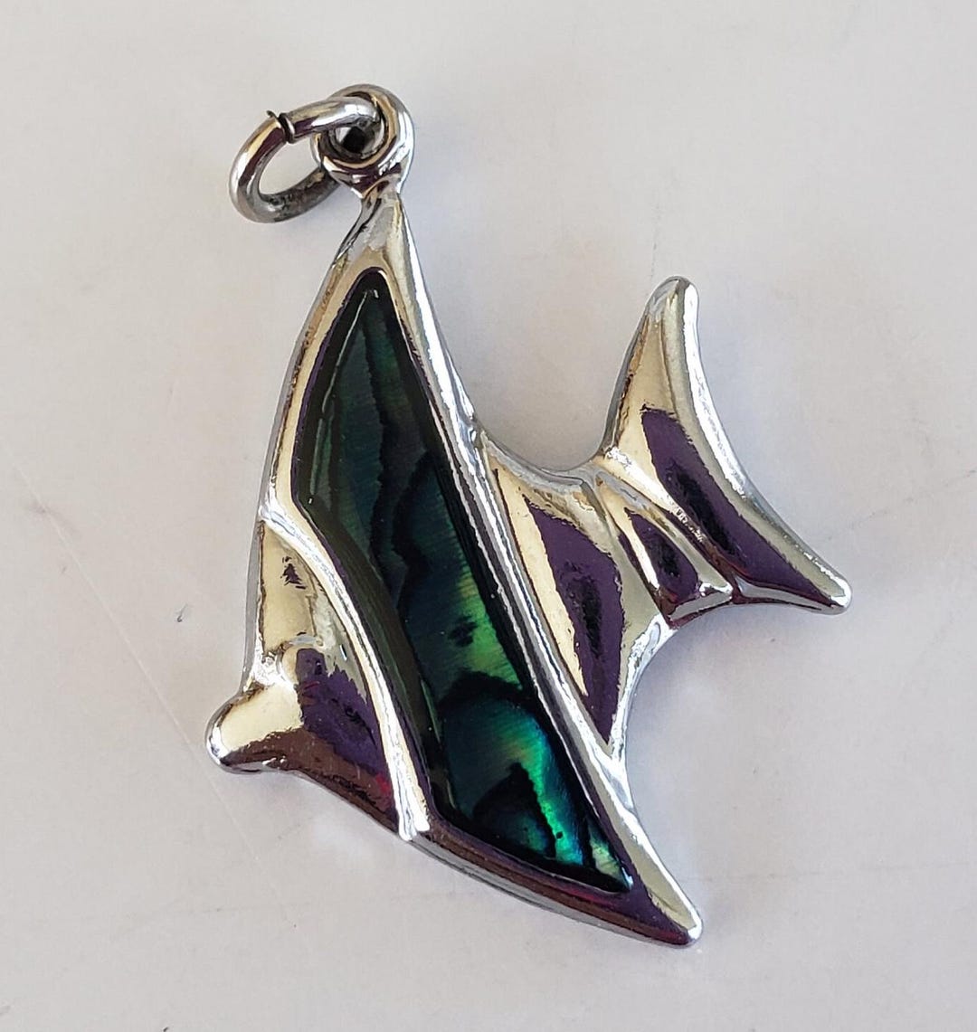 1 Vintage Blue Paua Abalone Shell Goldfish Silver Tone Charm 15/16" - Etsy