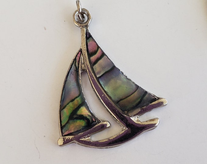 1 Vintage Paua Abalone Shell Sailboat Silver Tone Charm 1" - Etsy
